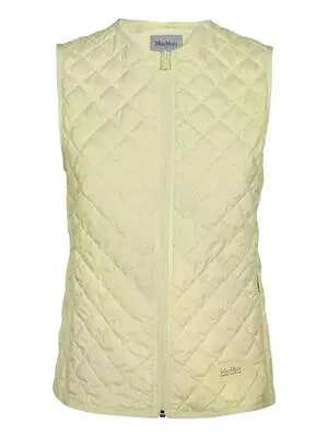 Max Mara Logo-patch Quilted Gilet - Yellow