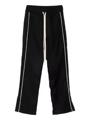 HAMZA Side-stripe Drawstring Trousers - Black