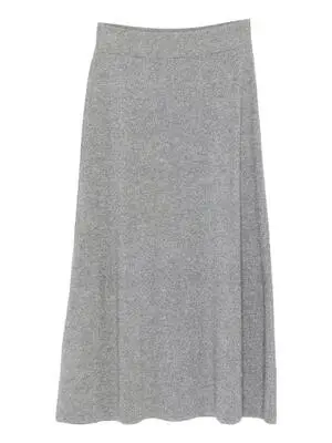 Fabiana Filippi Ribbed A-line Midi Skirt - Grey