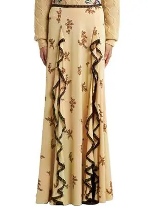 Etro Floral-print Maxi Skirt - Neutrals