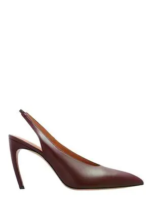 Attico 11mm Pointed-toe Slingback Pumps - Red