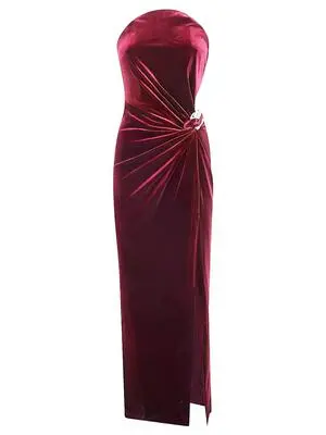 SELF-PORTRAIT Bandeau Maxi Dress - Red