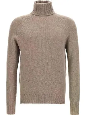 MA'RY'YA Turtleneck Ribbed-cuff Sweater - Grey