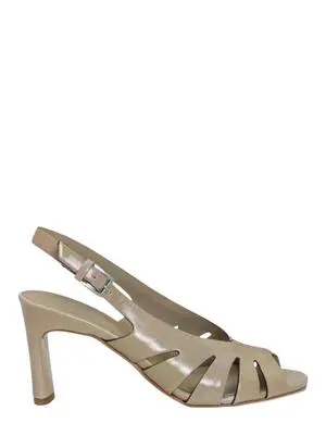 DEL CARLO 75mm Slingback Cut-out Sandals - Neutrals
