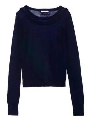 Patrizia Pepe Boat-neck Wool Knitted Top - Blue