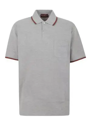 Gucci Cotton Piquet Polo Shirt - Grey
