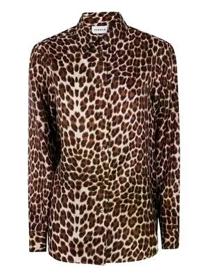 P.a.r.o.s.h Leopard-print Silk Shirt - Brown