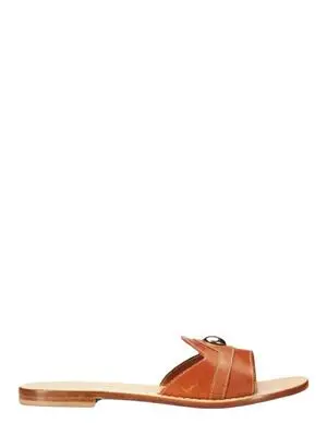 CAPRI POSITANO SANDALS Gallia Leather Studded Sandals - Brown