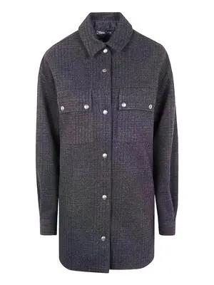 DRHOPE Check-print Shirt Jacket - Grey