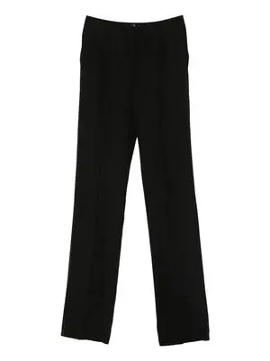 MUGLER Pleated-front Straight-leg Trousers - Black