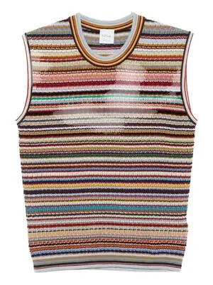 Paul Smith Striped Sleeveless Knit Top - Green