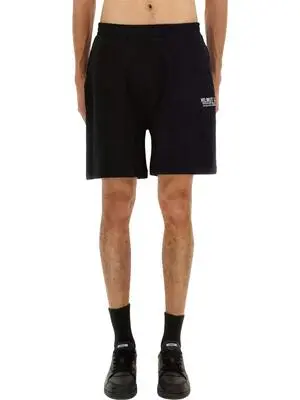 Helmut Lang Logo-detail Cotton Shorts - Black