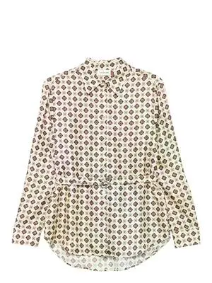P.a.r.o.s.h Geometric-print Belted Shirt - Neutrals