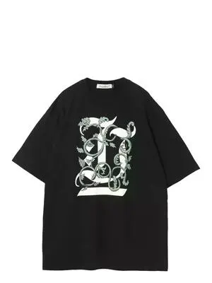 UNDERCOVERISM Floral-print Monogram T-shirt - Black