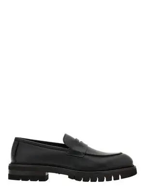 FERRAGAMO Saddle-strap Penny Loafers - Black