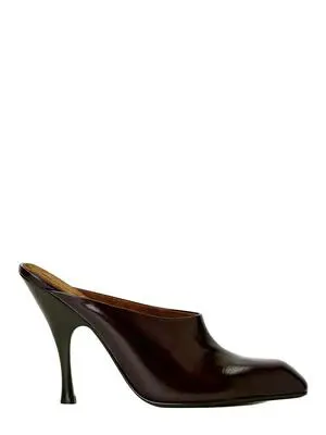 Khaite Leather Heeled Mules - Brown