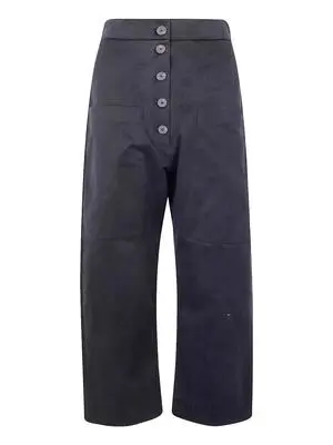 Studio Nicholson Brinson Button-front Patch-pocket Trousers - Black