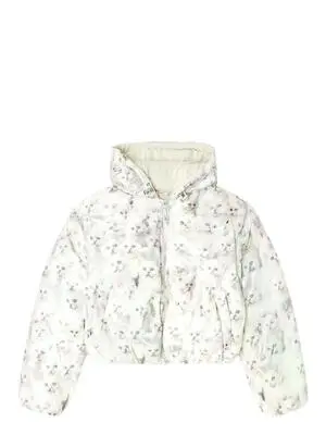 DIESEL Printed Hooded Puffer Jacket - White