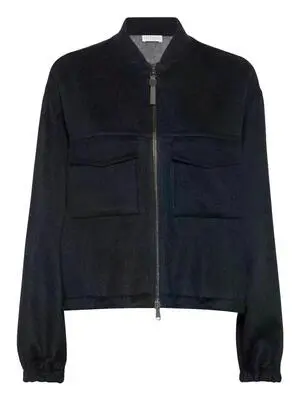 Brunello Cucinelli Zip-front Jacket With Pockets - Blue