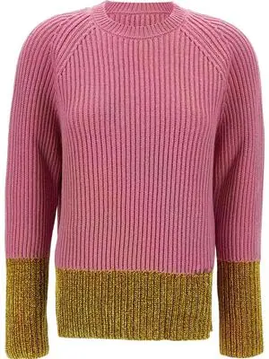 Marni Ribbed Panelled Sweater Pink