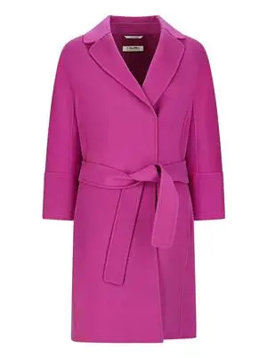 Max Mara Arona Belted Wool Coat - Pink