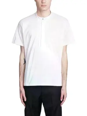 LOW BRAND Mandarin-collar T-shirt - White