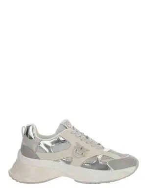 Pinko Ariel Mirror-finish Sneakers - Grey