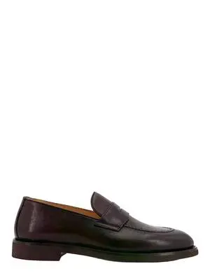Brunello Cucinelli Penny Leather Loafers - Brown