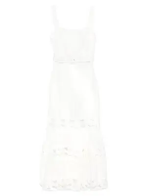 SELF-PORTRAIT Lace Trimmed Dress - White