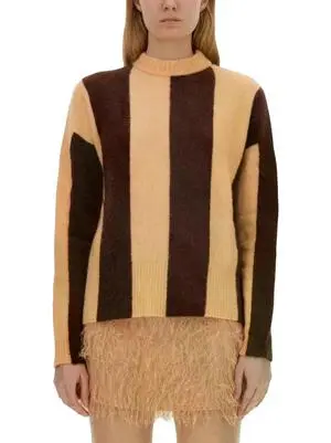 ALYSI Striped Sweater Brown