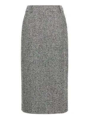 Ermanno Scervino Houndstooth-pattern Midi Skirt - White