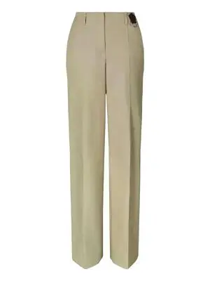 Tory Burch Distressed Cotton Trousers - Neutrals
