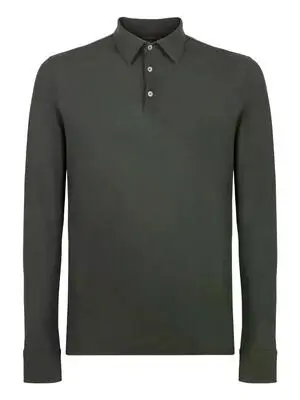 SLOWEAR Long-sleeve Buttoned-cuff Polo Shirt - Grey