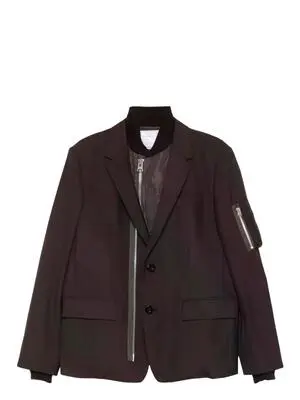 Sacai Zip-detail Blazer - Brown