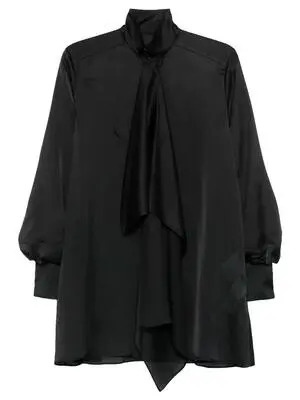 Sacai High-neck Draped Mini Dress - Black