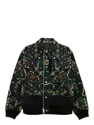 Sacai Paisley-print Zip-front Jacket - Black