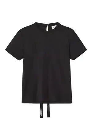 LANVIN Tie-back Cotton T-shirt - Black