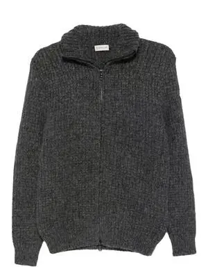 Moncler Ribbed Zip-up Cardigan - Grey