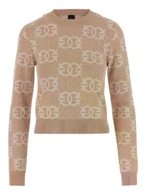 Pinko Love Birds-print Crew-neck Sweater - Pink