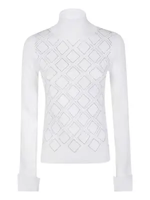 BLUGIRL High-neck Embellished Sweater - White