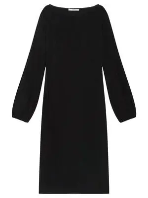 Malìparmi Boat-neck Balloon-sleeve Midi Dress - Black