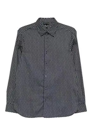 Emporio Armani Geometric-print Shirt - Blue