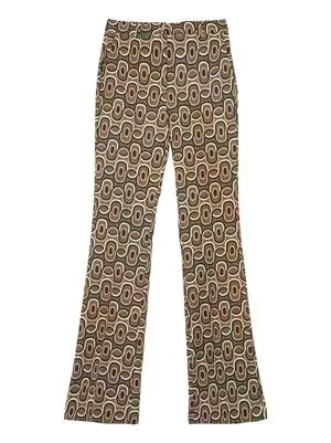 Malìparmi Printed Flared Trousers - Brown
