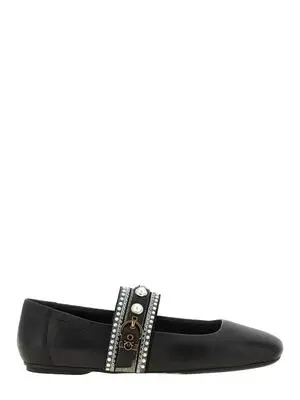 Pinko Embellished-buckle Ballet Flats - Black