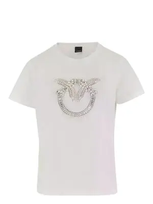 Pinko Crystal-embellished Logo T-shirt - White