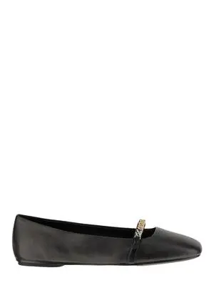 Pinko Chain-embellished Leather Ballet Flats - Black