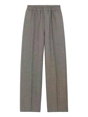 Ami Herringbone Elasticated Wool Trousers - Grey