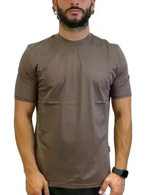 YES LONDON Round-neck Short-sleeve T-shirt - Brown