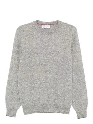 Brunello Cucinelli Crew Neck Long-sleeve Sweater - Grey