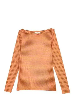 Malìparmi Patterned Boat-neck Top - Orange
